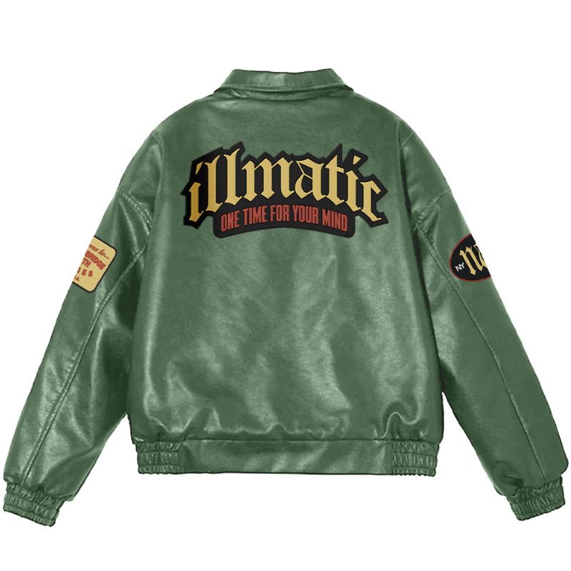 30 YEARS OF ILLMATIC GREEN LEATHER JACKET - Nas | Official Store